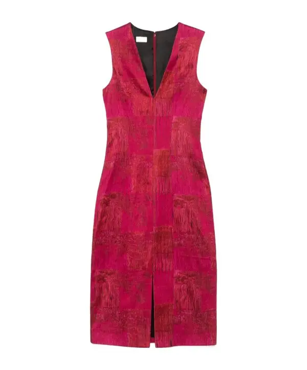 Dries Van Noten Sleeveless V-neck Dress With Front Slit