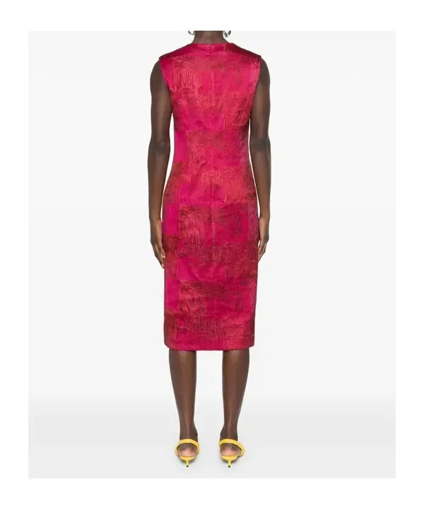 Dries Van Noten Sleeveless V-neck Dress With Front Slit