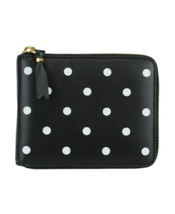 Comme Des Garçons Comme Des Garons Wallet Polka Dot Printed Zip-around Wallet - Black
