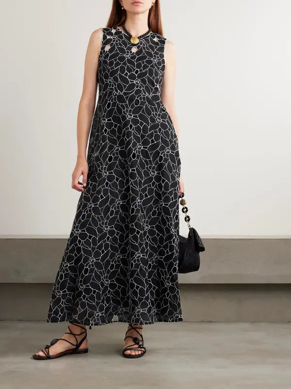 Ulla Johnson Kiana Openwork Embroidered Dress