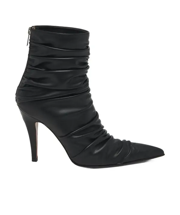 Alexander McQueen Birdee Ruched Pointed-toe Boots