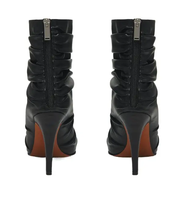 Alexander McQueen Birdee Ruched Pointed-toe Boots