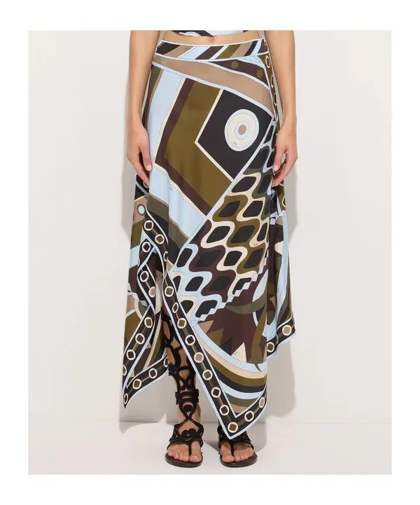 Emilio Pucci Vivara Asymmetrical Long Skirt - Multicolor