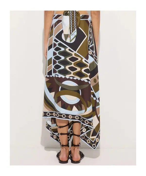 Emilio Pucci Vivara Asymmetrical Long Skirt - Multicolor