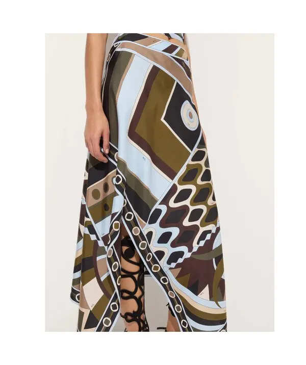 Emilio Pucci Vivara Asymmetrical Long Skirt - Multicolor
