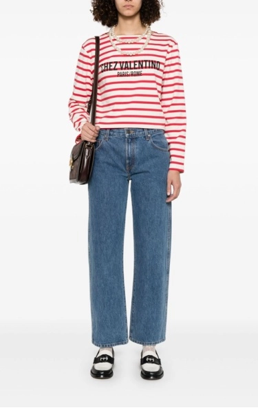 Valentino Garavani Striped Long Sleeve Top