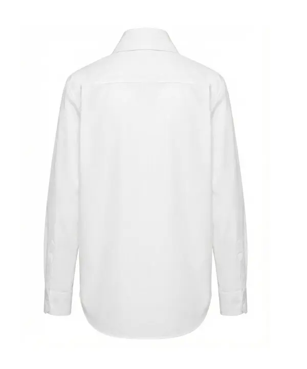 Saint Laurent Lavallière Broad- Shoulder Shirt - White