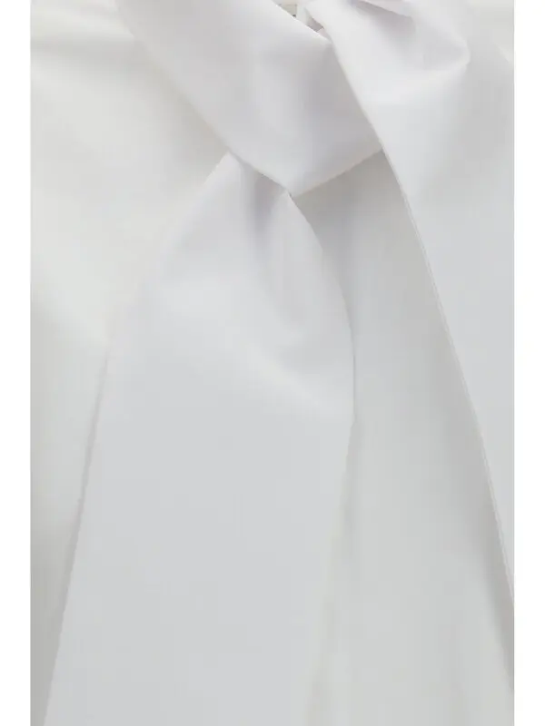 Saint Laurent Lavallière Broad- Shoulder Shirt - White
