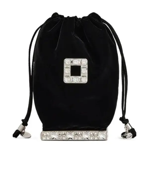 ROGER VIVIER Embellished Drawstring Mini Bucket Bag