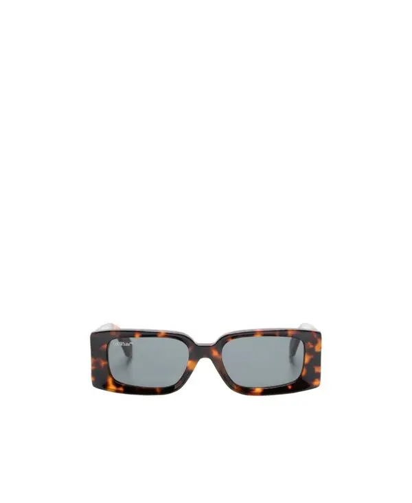 Off-White Rectangular Frame Sunglasses With Arrow Detail - Gray