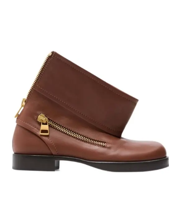 J.W.ANDERSON Leather Ankle Boots With Side Zip Detailing - Maroon