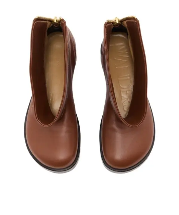 J.W.ANDERSON Leather Ankle Boots With Side Zip Detailing - Maroon