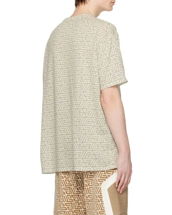 Balmain Oversized Cotton T-shirt With Printed Pyramid Monogram