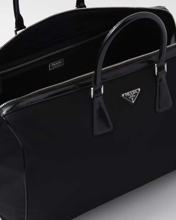 Prada Re-nylon And Brushed Leather Duffel Bag