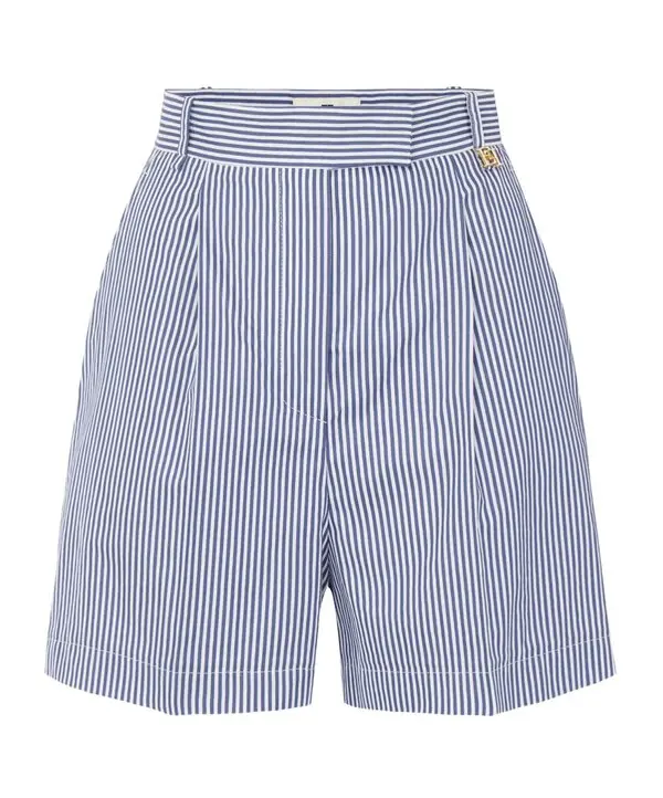 Elisabetta Franchi Striped Stretch Shorts - Oxford Color