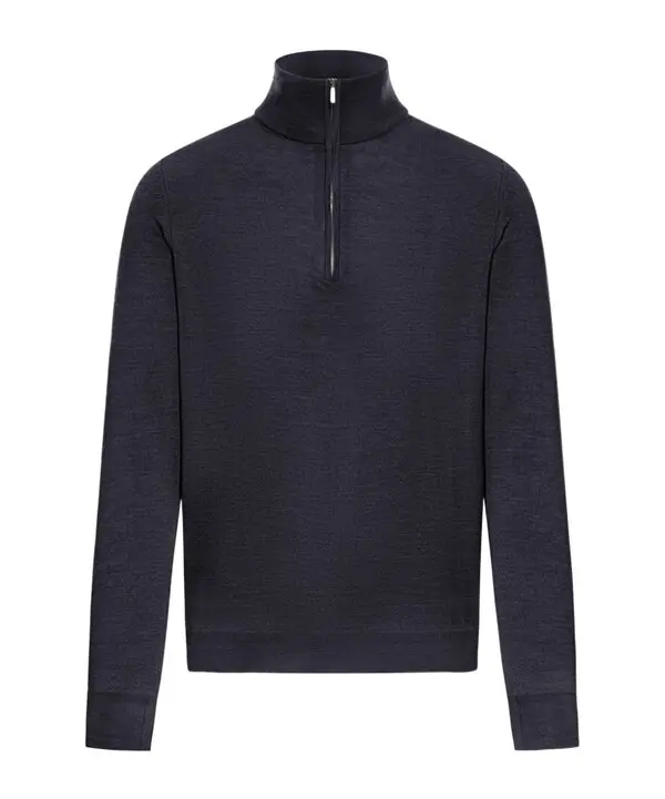 ZANONE Half-zip Slim Fit Sweater - Blue