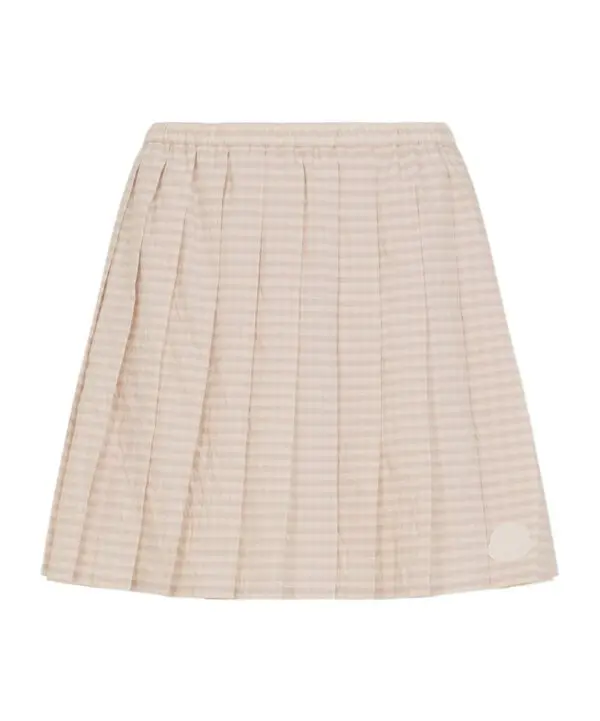 Moncler Logo Patch Gingham Check Pleated Mini Skirt - No