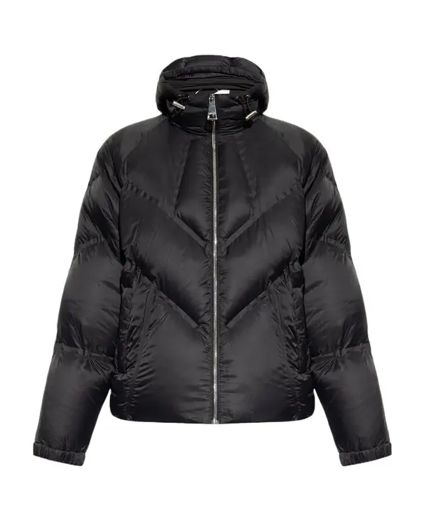 Khrisjoy Padded Hooded Jacket With Logo Detail - Black