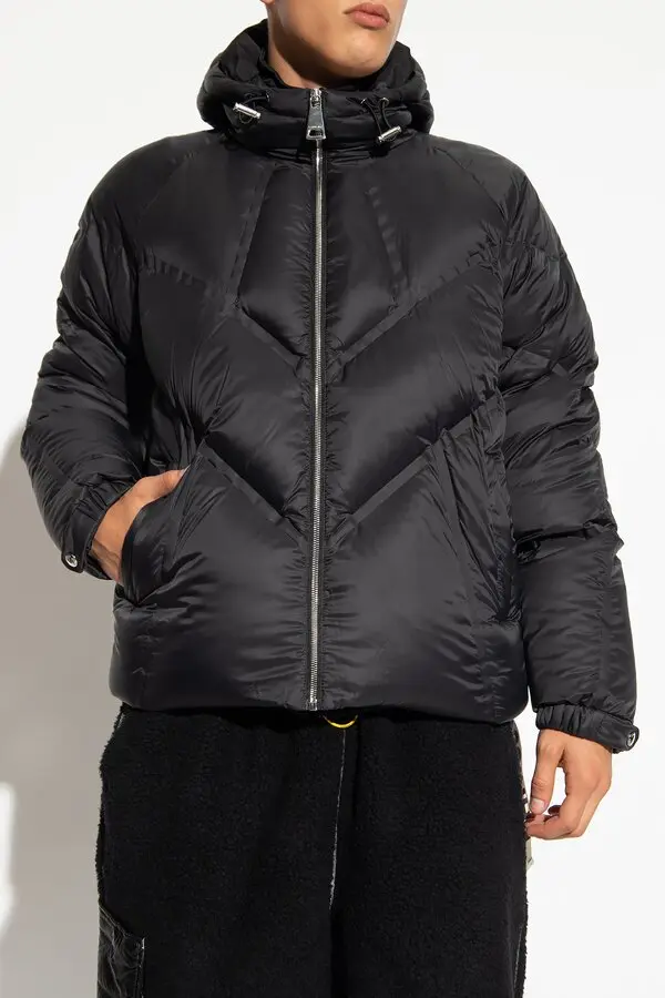 Khrisjoy Padded Hooded Jacket With Logo Detail - Black