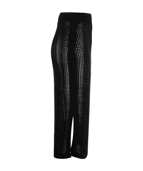 MC2 SAINT BARTH Darline Crochet Midi Skirt - Black