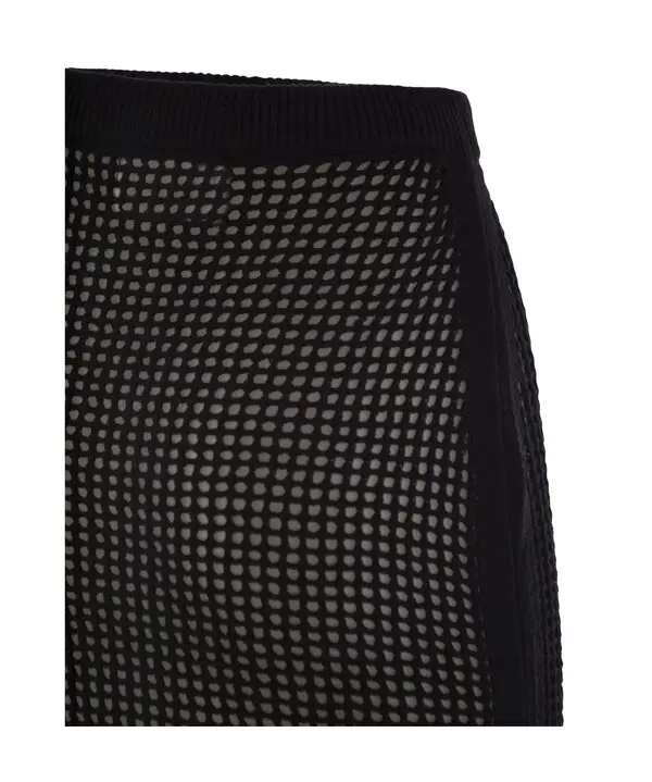 MC2 SAINT BARTH Darline Crochet Midi Skirt - Black
