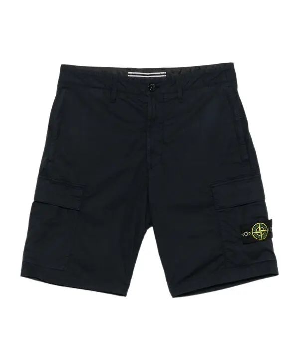 Stone Island Paracadute Cargo Shorts With Logo Patch