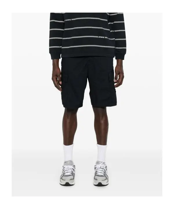 Stone Island Paracadute Cargo Shorts With Logo Patch