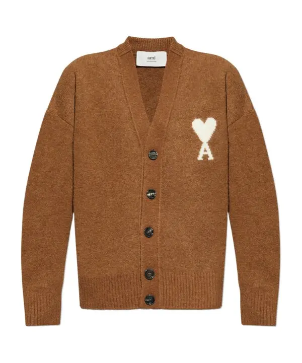Ami De Coeur Knitted Cardigan - Brown