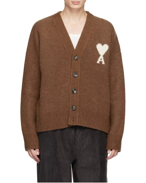 Ami De Coeur Knitted Cardigan - Brown