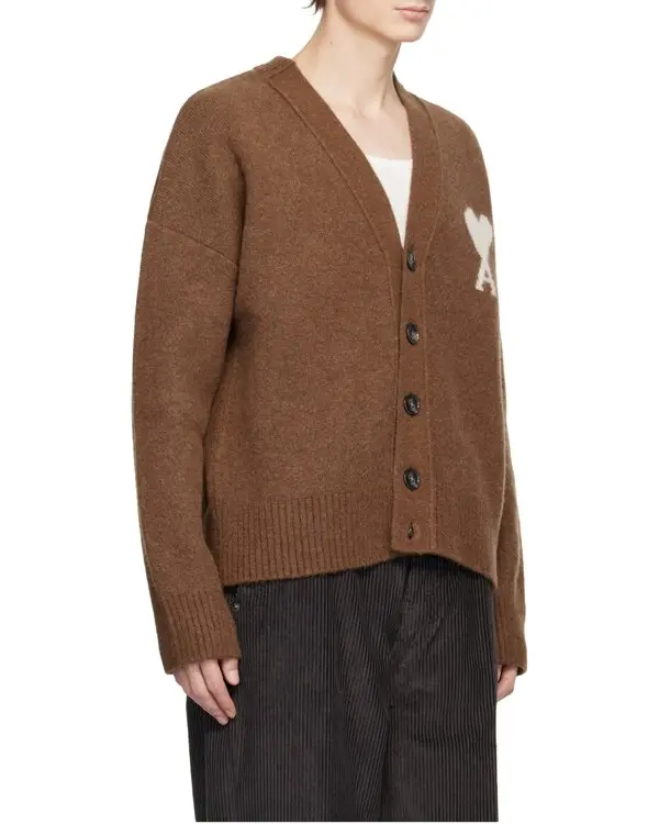 Ami De Coeur Knitted Cardigan - Brown