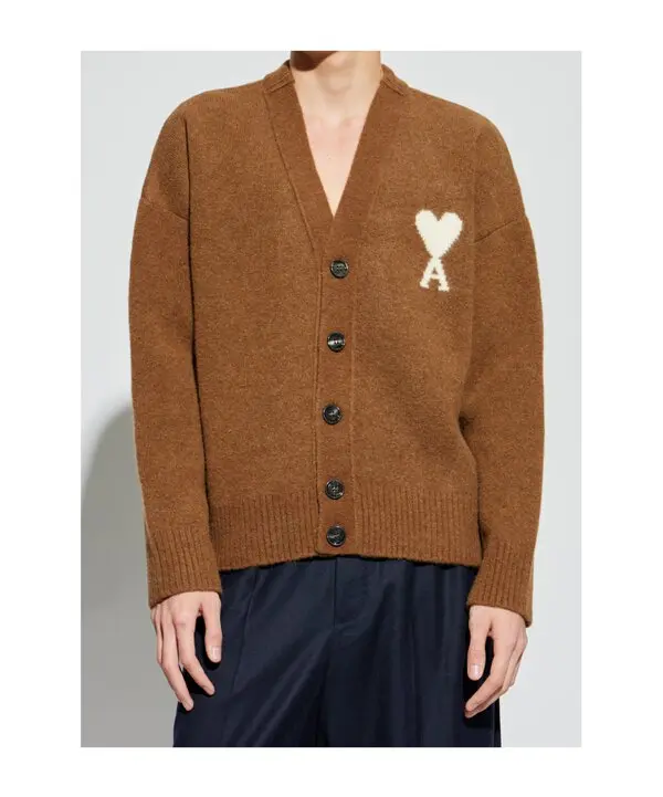 Ami De Coeur Knitted Cardigan - Brown