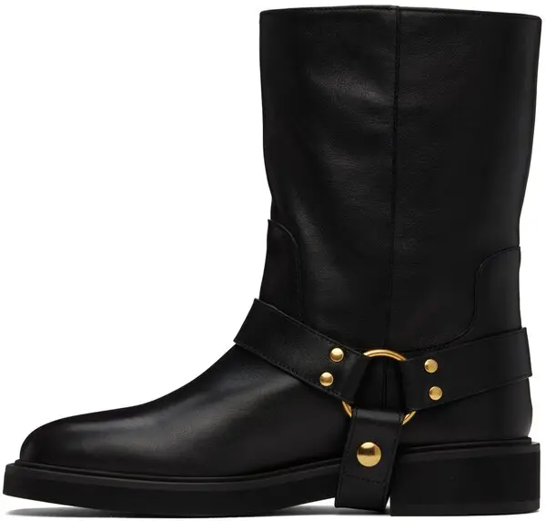 Valentino Garavani Vlogo Plaque Square Toe Boots