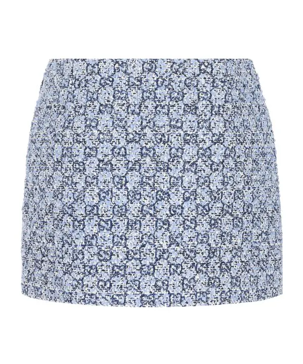 Gucci Monogrammed Gg Tweed Mini Skirt