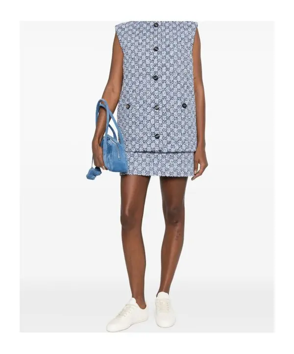 Gucci Monogrammed Gg Tweed Mini Skirt