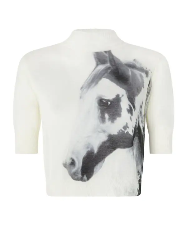 Pinko Horse-print Knit Top - White