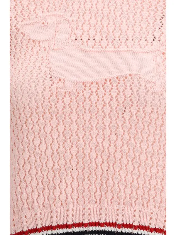 Thom Browne Hector Pointelle Knit T-shirt - Pink