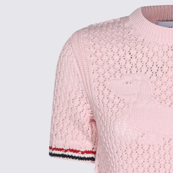 Thom Browne Hector Pointelle Knit T-shirt - Pink