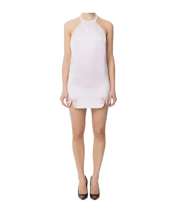 Elisabetta Franchi Bow-detail Halterneck Dress - Quartz Color
