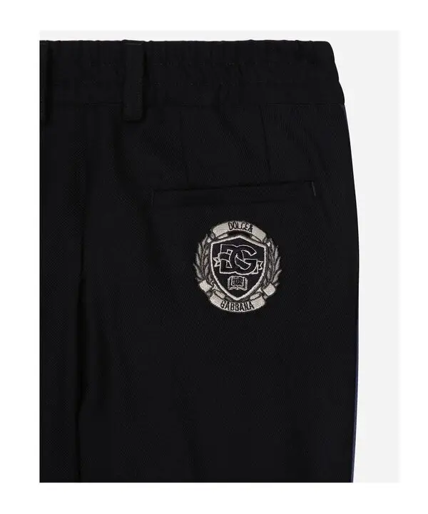 Dolce & Gabbana Side-band Wool Trousers - Blue