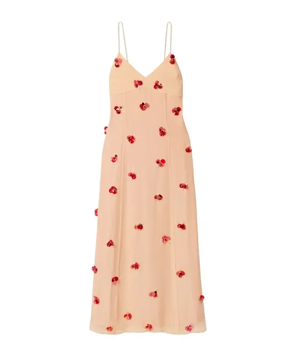 Ulla Johnson Spaghetti Strap Sequined & Beaded Dress