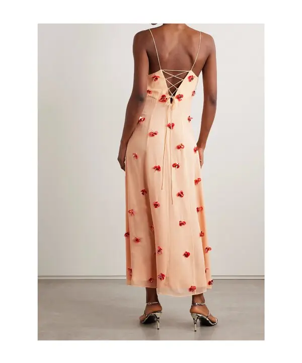Ulla Johnson Spaghetti Strap Sequined & Beaded Dress