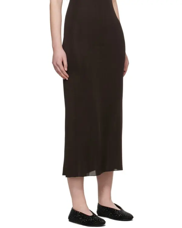 Khaite Coraline U-neck Knitted Maxi Dress - Brown