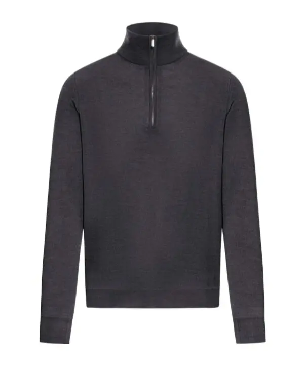ZANONE Zip Roll-neck Sweater - Anthracite