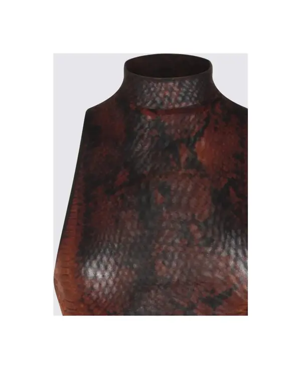 JEAN PAUL GAULTIER Printed High-neck Sleeveless Maxi Dress - Black
