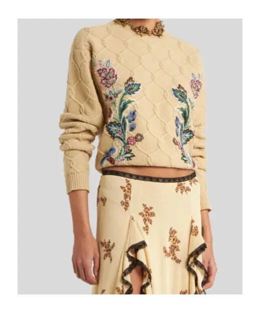 Etro Embroidered Crewneck Jumper - Light Brown