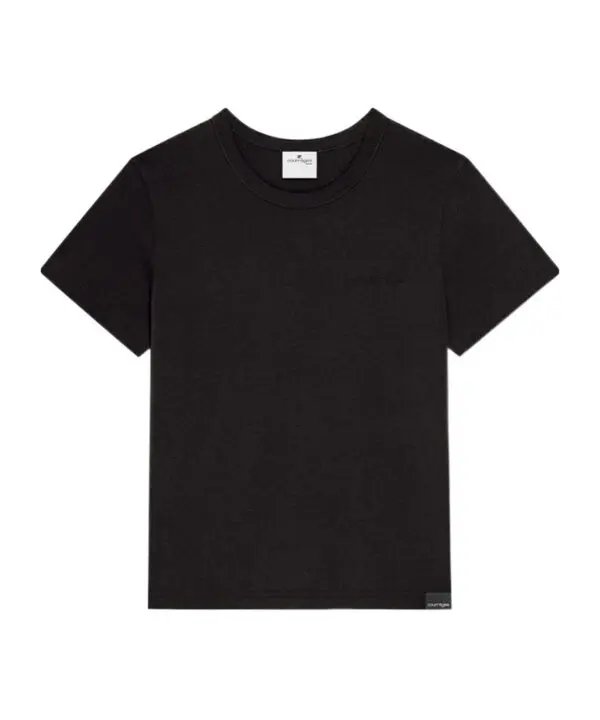 COURREGES Logo Patch Crewneck T-shirt - Black