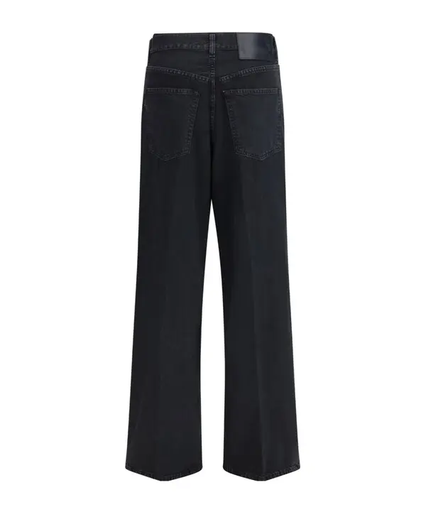 HAIKURE Pleated Wide Leg Jeans - Black