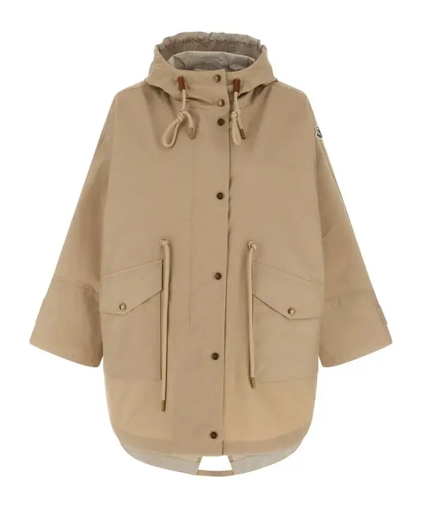 Moncler Brunnera Hooded Parka Coat - Beige
