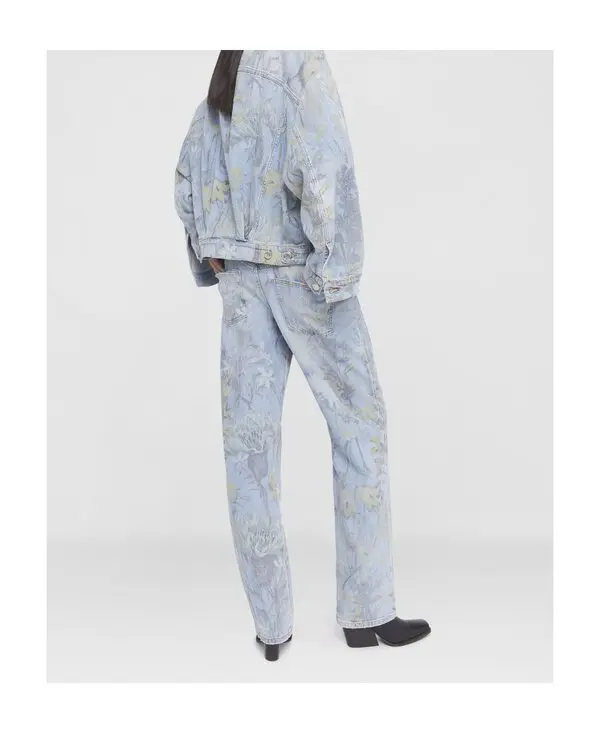 Stella McCartney Floral Printed Straight Leg Jeans