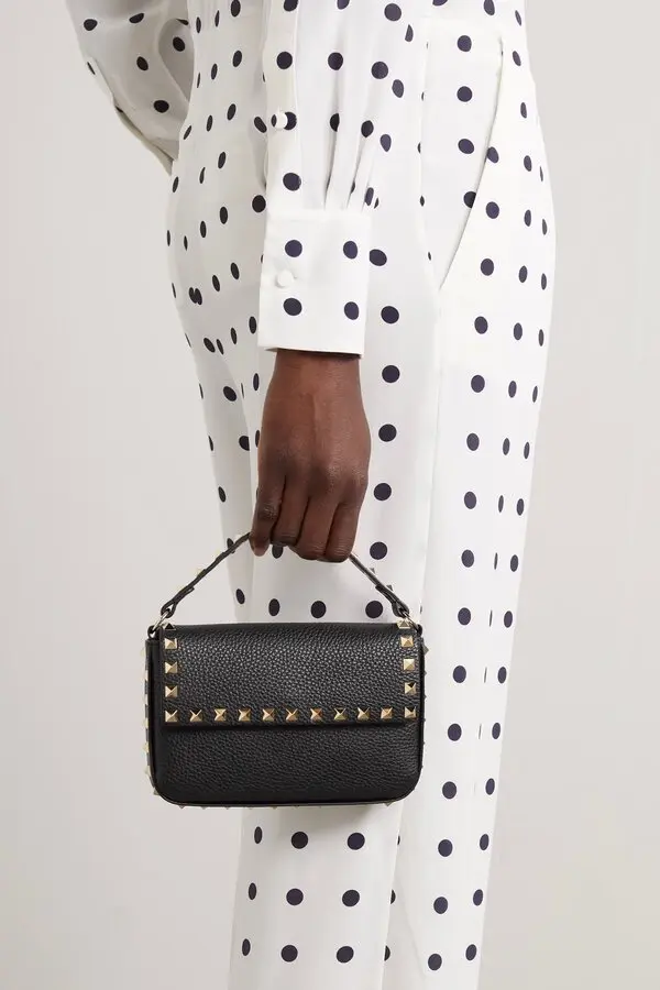 Valentino Garavani Rockstud Foldover Pouch - Black